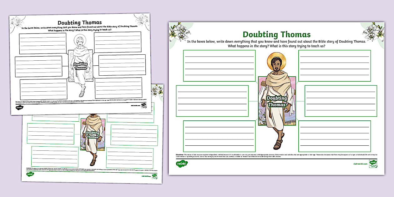 Doubting Thomas Mind Map (teacher made) - Twinkl