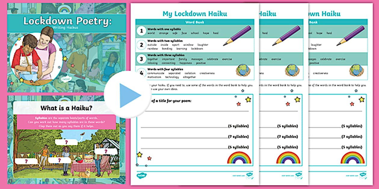 Lockdown Poetry: Writing a Haiku (Ages 7-11) (teacher made)