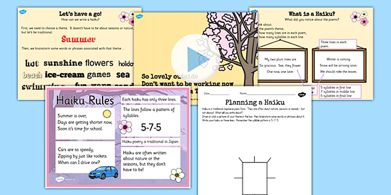 ESL Poetry Activity | ESL Haiku Lesson (teacher made)