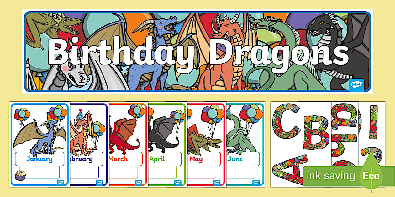 Editable Birthday Dragon Display Pack (l'enseignant a fait)