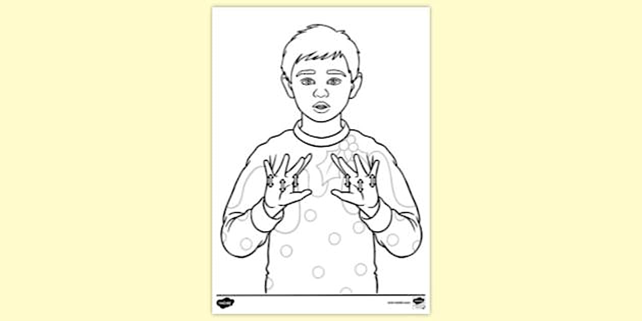 BSL Shiny Colouring Sheet | Colouring Sheets (Teacher-Made)