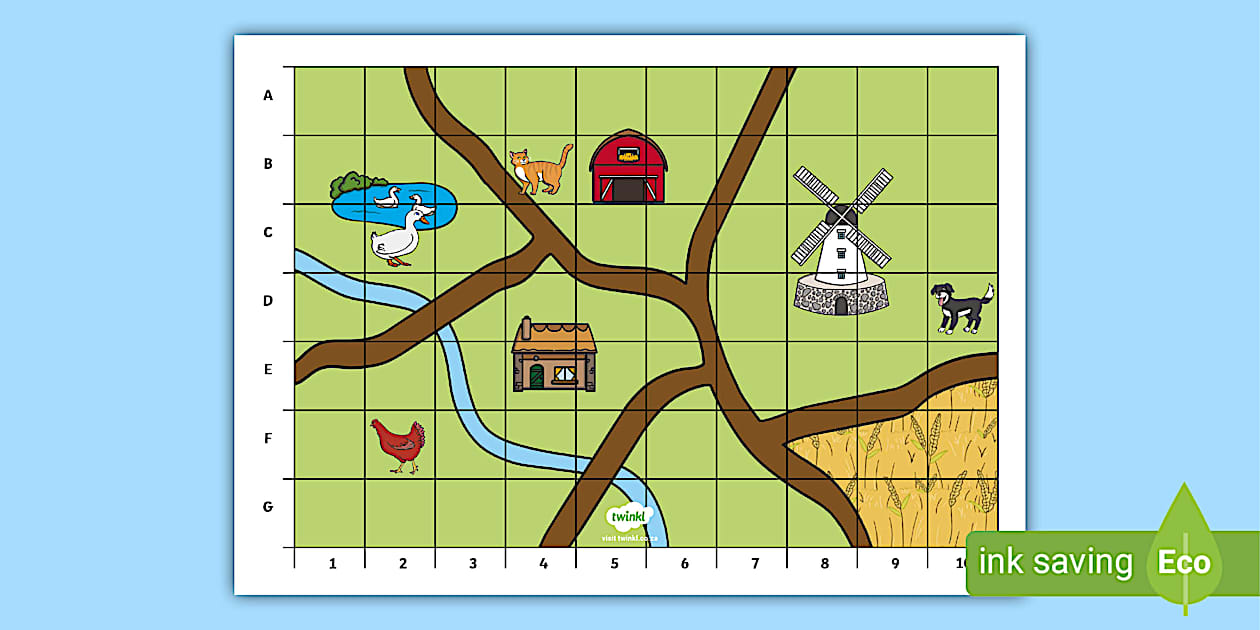 Little Red Hen Farm Map (teacher made) - Twinkl