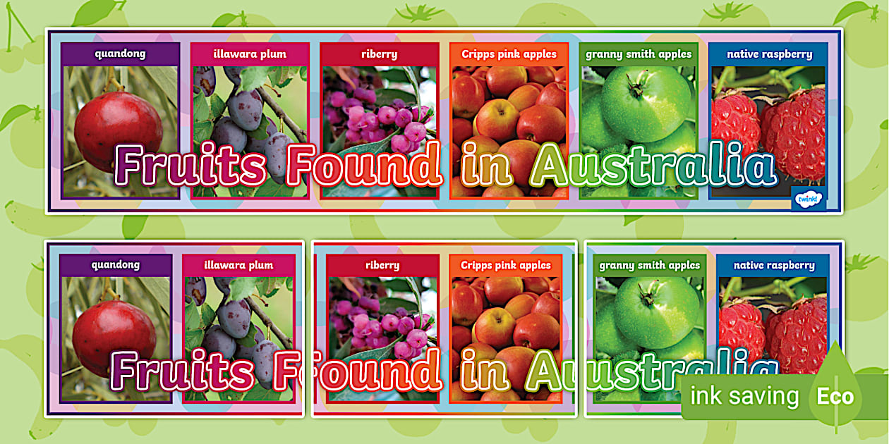 Fruits Found in Australia Photo Display Poster - Twinkl