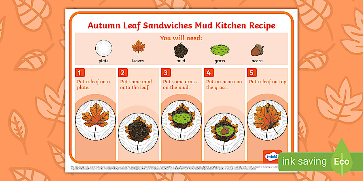 Autumn Leaf Sandwiches Mud Kitchen Recipe | Twinkl - Twinkl