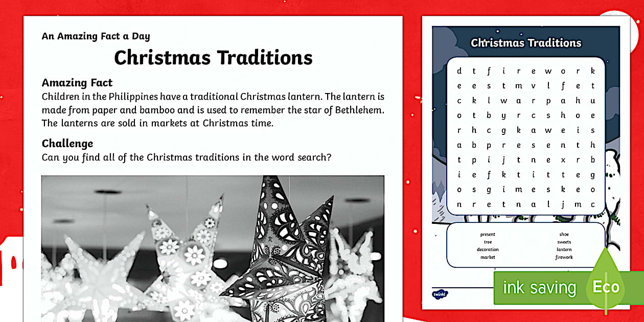 Editable Christmas Traditions Worksheet (teacher made)