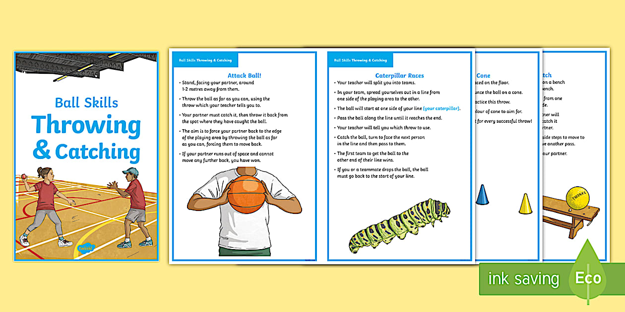Ball Skills Throwing and Catching Activity Cards - Twinkl