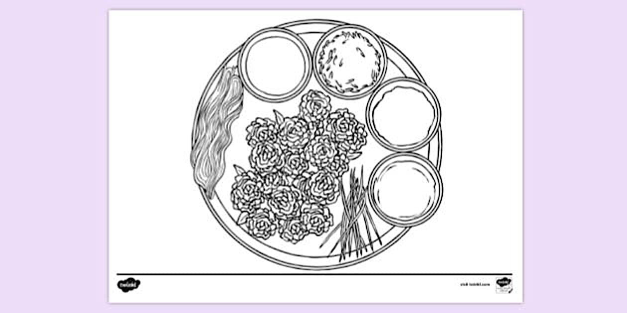 Puja Dish Colouring | Colouring Sheets (teacher made)