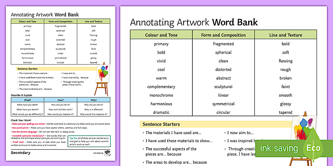 Annotating your Art Guide (teacher made) - Twinkl