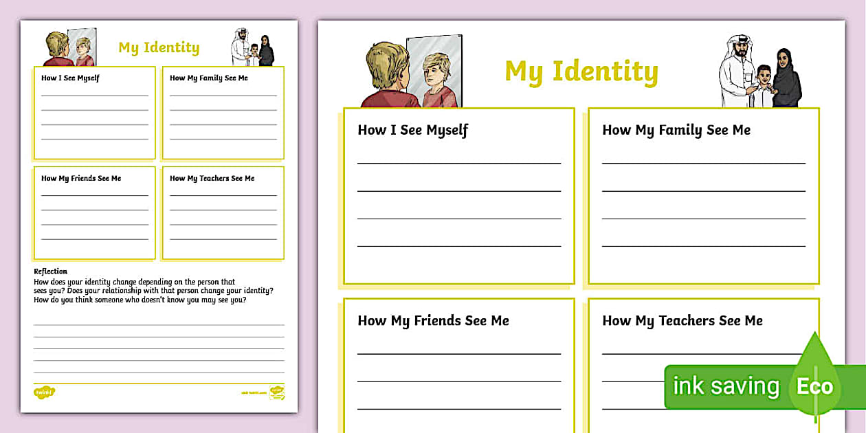 My Identity Activity Sheet, How I'm Seen - Twinkl