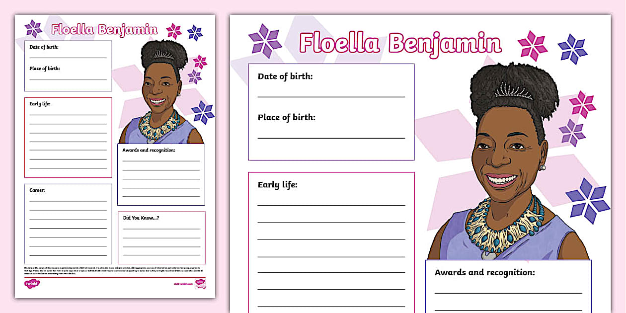 Floella Benjamin Fact File Template,Floella Benjamin