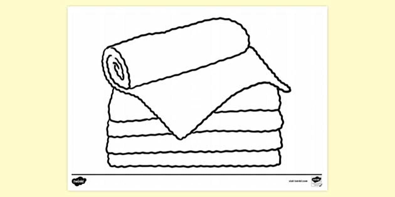 Pile of Towels Colouring Sheet | Colouring Sheets | Twinkl