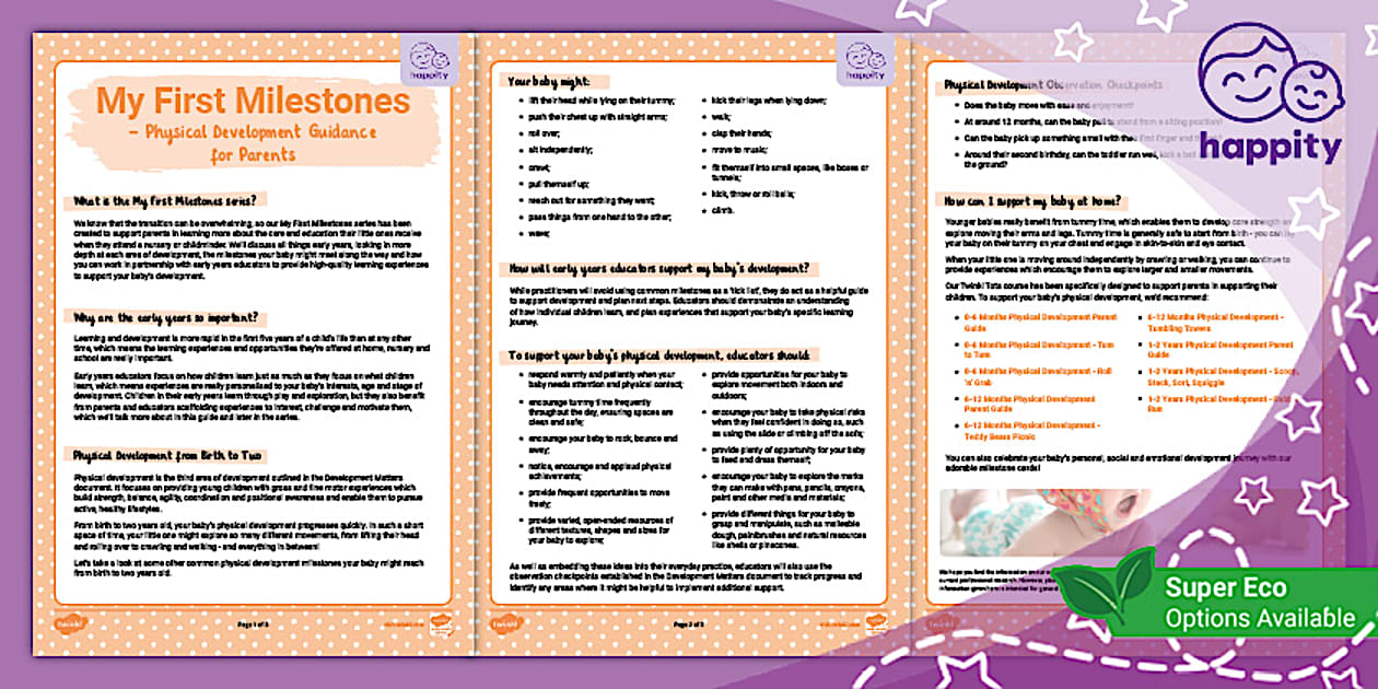 FREE! - Physical Development Milestones Guidance - Twinkl