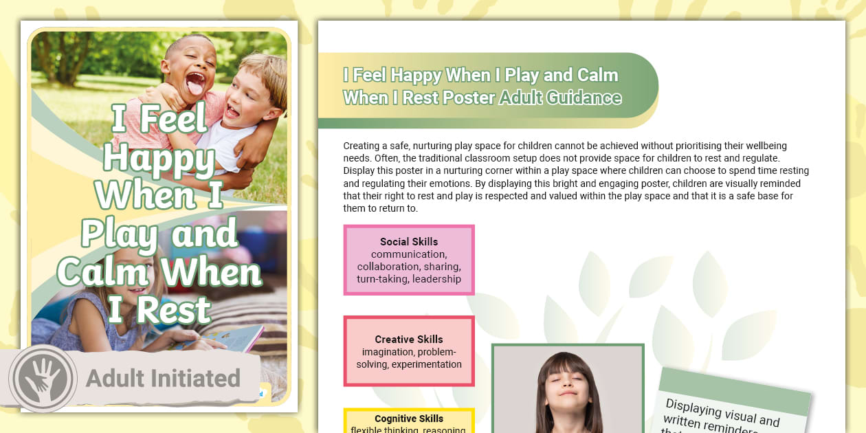 I Feel Happy When I Play and Calm When I Rest Poster