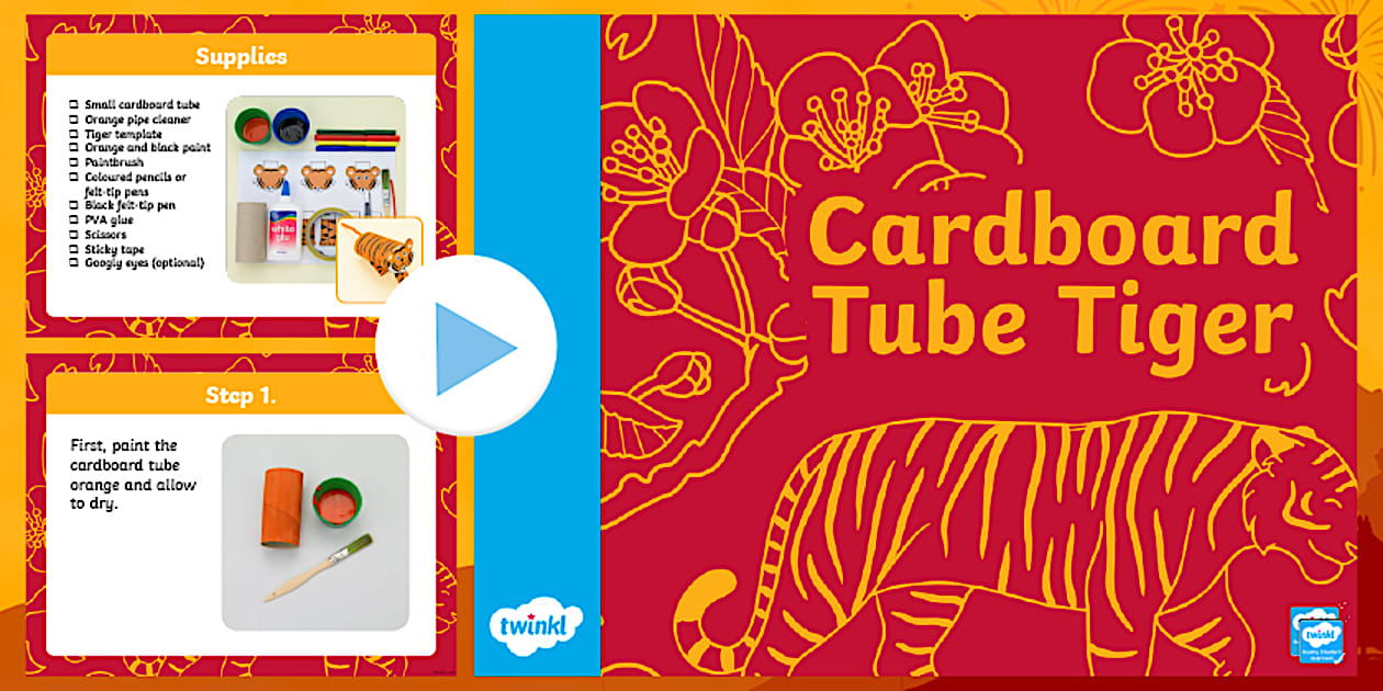 Cardboard Tube Tiger Craft Instructions PowerPoint - Twinkl