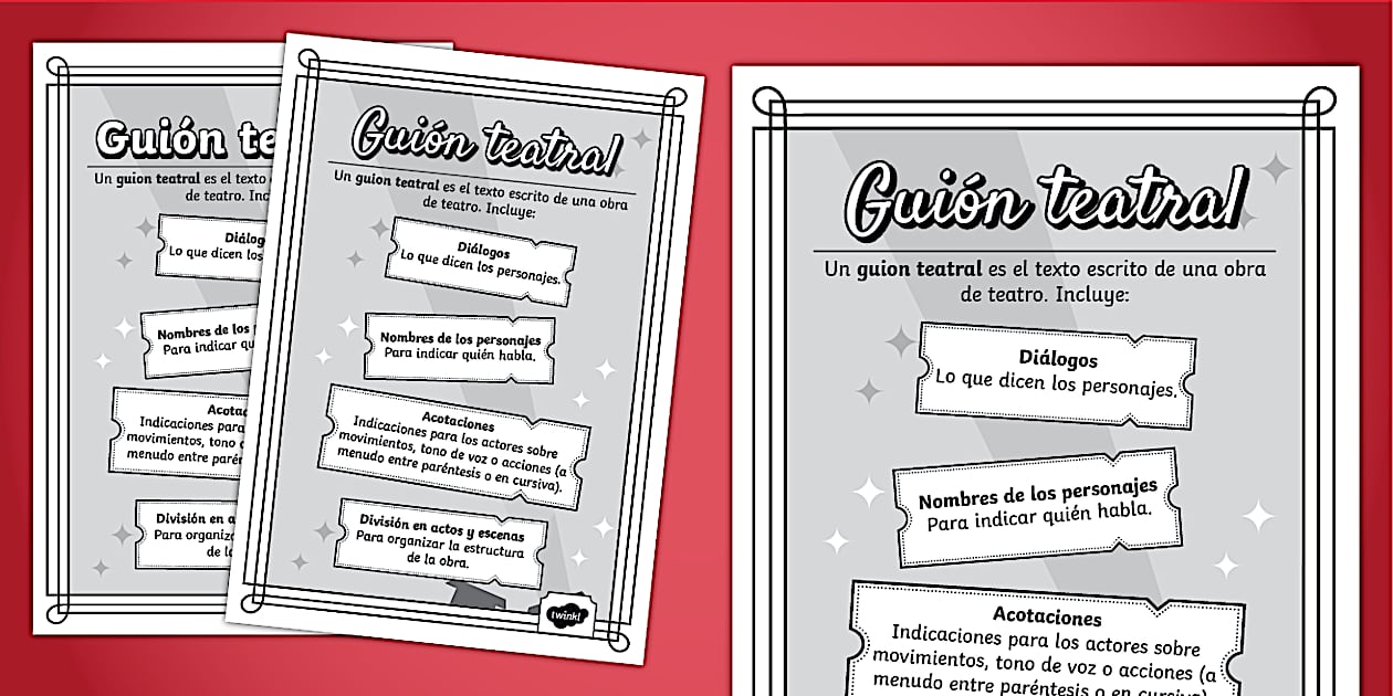 Carteles: Elementos de un guión teatral - Diseño Hollywood