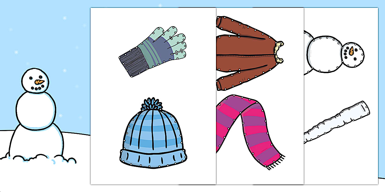 Winter Threading Cut Outs (teacher made) - Twinkl