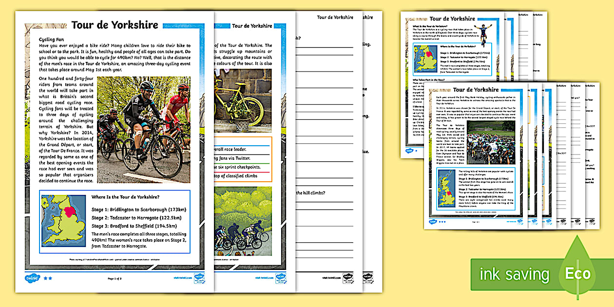 Tour de Yorkshire Differentiated Reading Comprehension Activity
