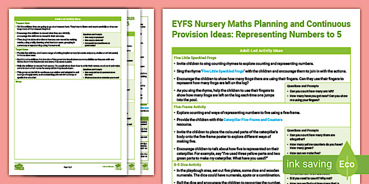 👉 EYFS Nursery Maths Planning and Continuous Provision Ideas: Representing