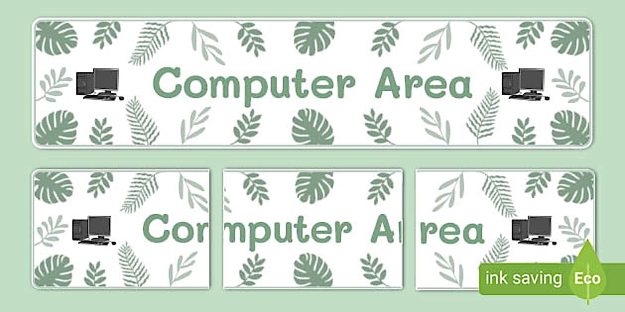 Botanical-Themed Computer Area Display Banner (teacher made)