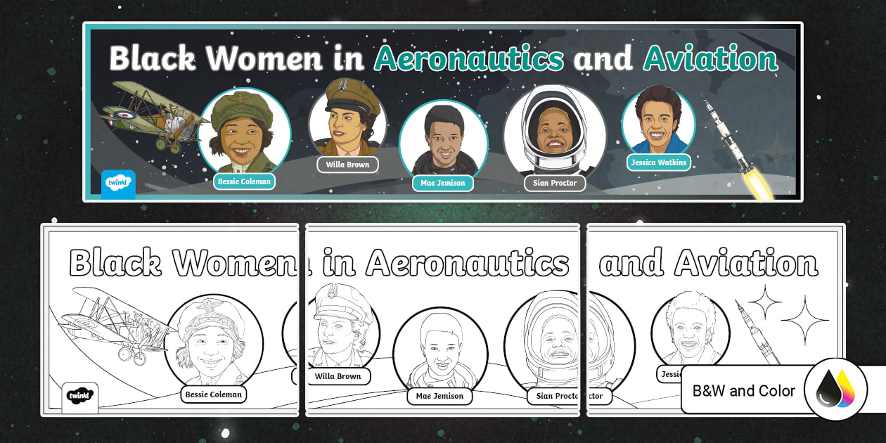 Black Women in Aeronautics and Aviation Banner | Twinkl USA
