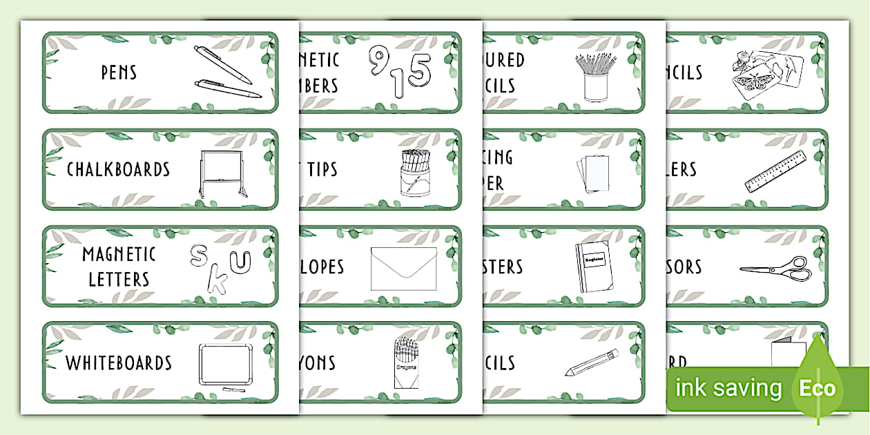 👉 Botanical-Themed Writing Area Labels - (Teacher-Made)