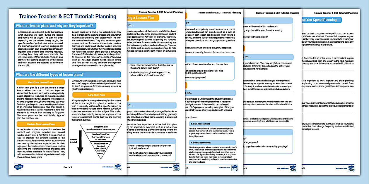 Trainee & ECT Tutorial: Planning (teacher made) - Twinkl
