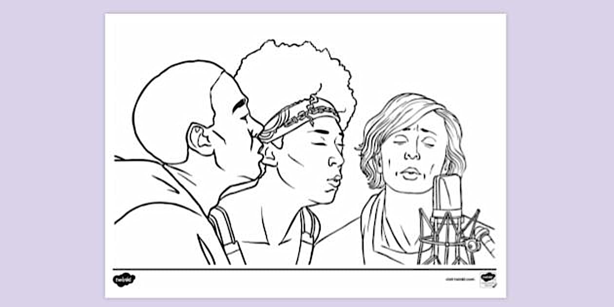 Backing Track Singers Colouring Sheet | Colouring Sheets