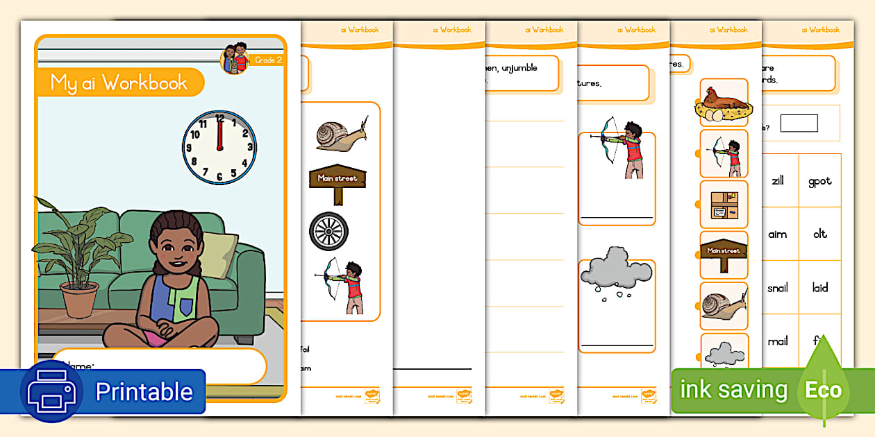 Grade 2 Phonics: ai Workbook