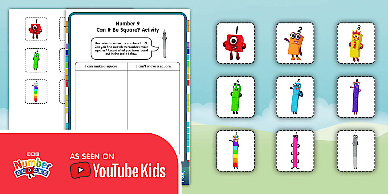 Numberblocks: Number 9 Can It Be Square? Activity - Twinkl