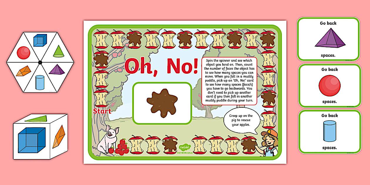 Oh, no! 3D Object Board Game (teacher made) - Twinkl