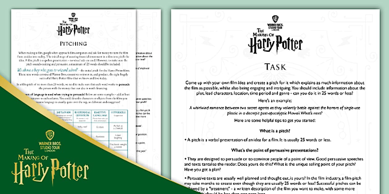 FREE! - Harry Potter Pitching Activity Sheet - Twinkl