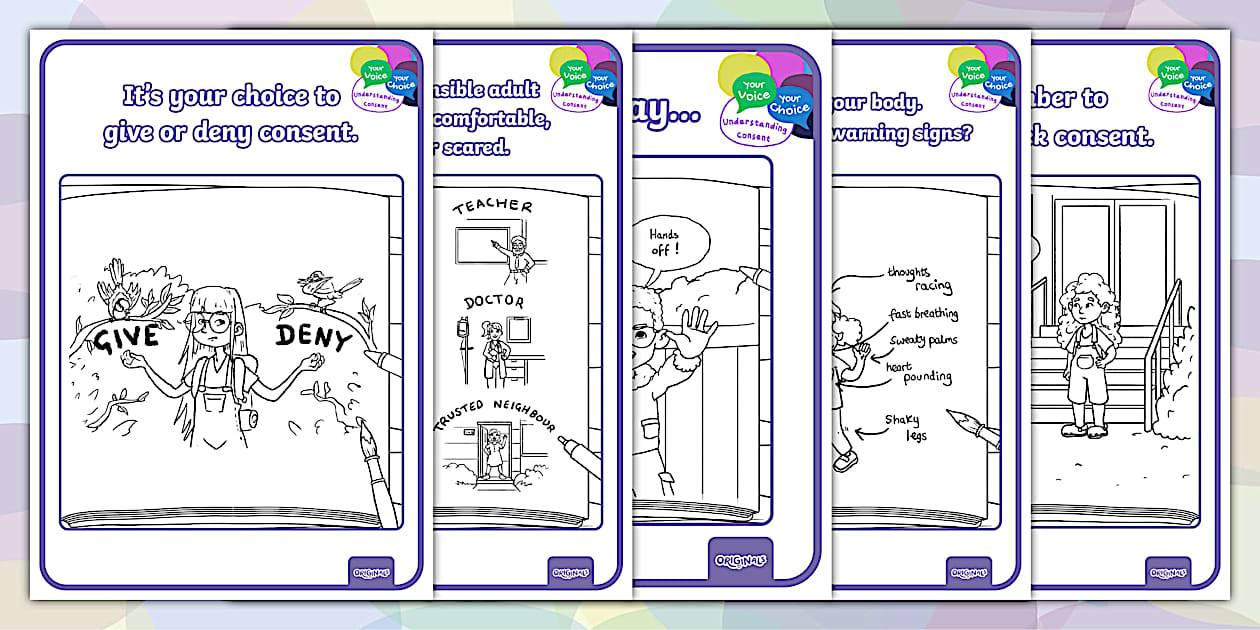 Your Voice Your Choice Understanding Consent Colouring Pages