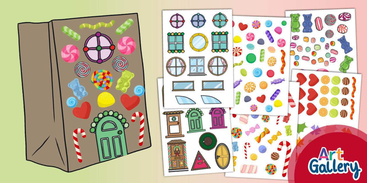 Gingerbread-Themed Paper Bag Collage Activity (Teacher-Made)