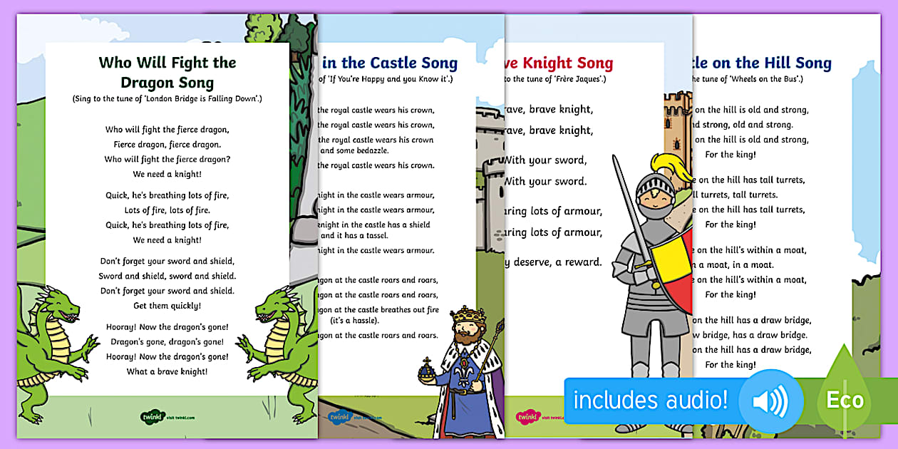 Castles, Knights and Dragons Songs Resource Pack - Twinkl