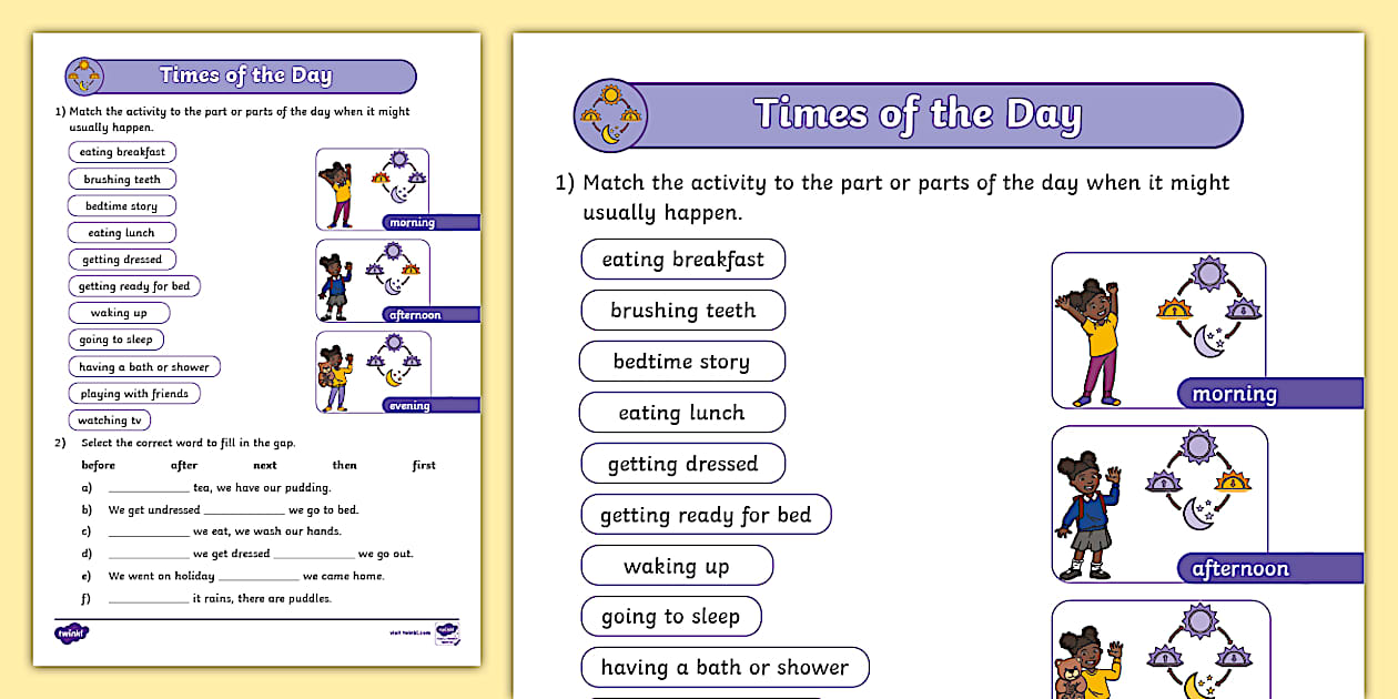 Sequencing Events in Chronological Order KS1 Worksheet