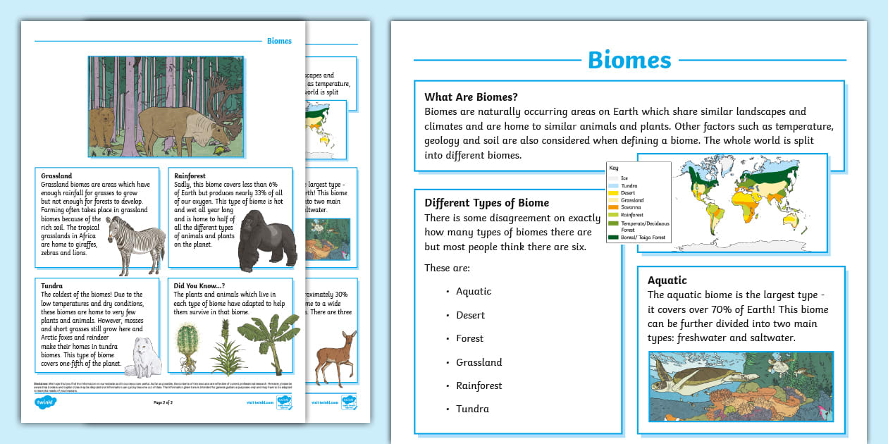Biomes Fact File,biomes (Teacher-Made) - Twinkl