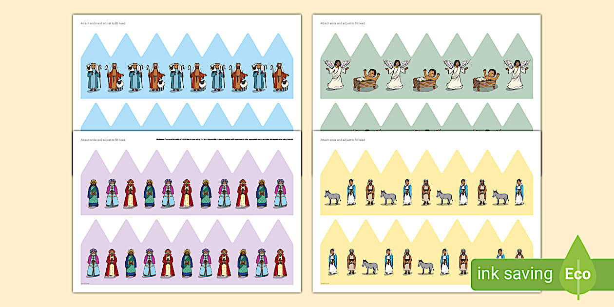 Nativity Party Crown Templates (teacher made) - Twinkl