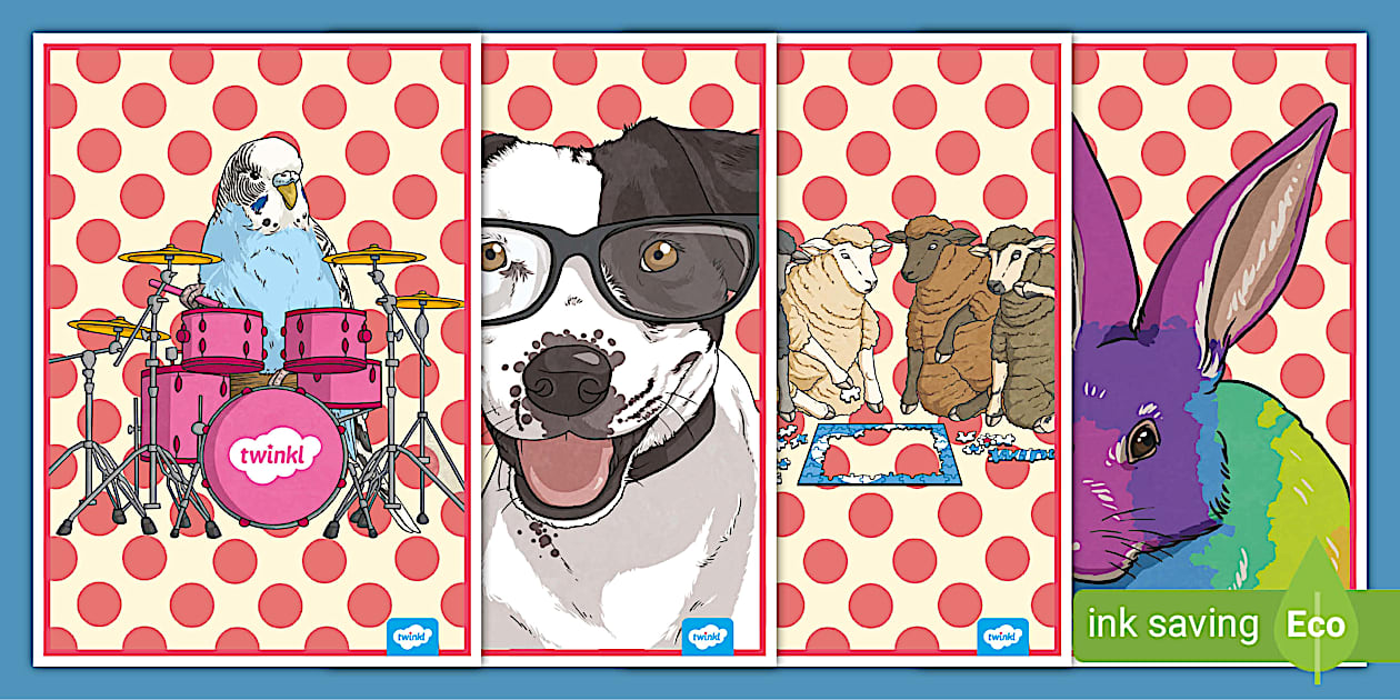 Funny Animal Prints Display Pack (teacher made) - Twinkl