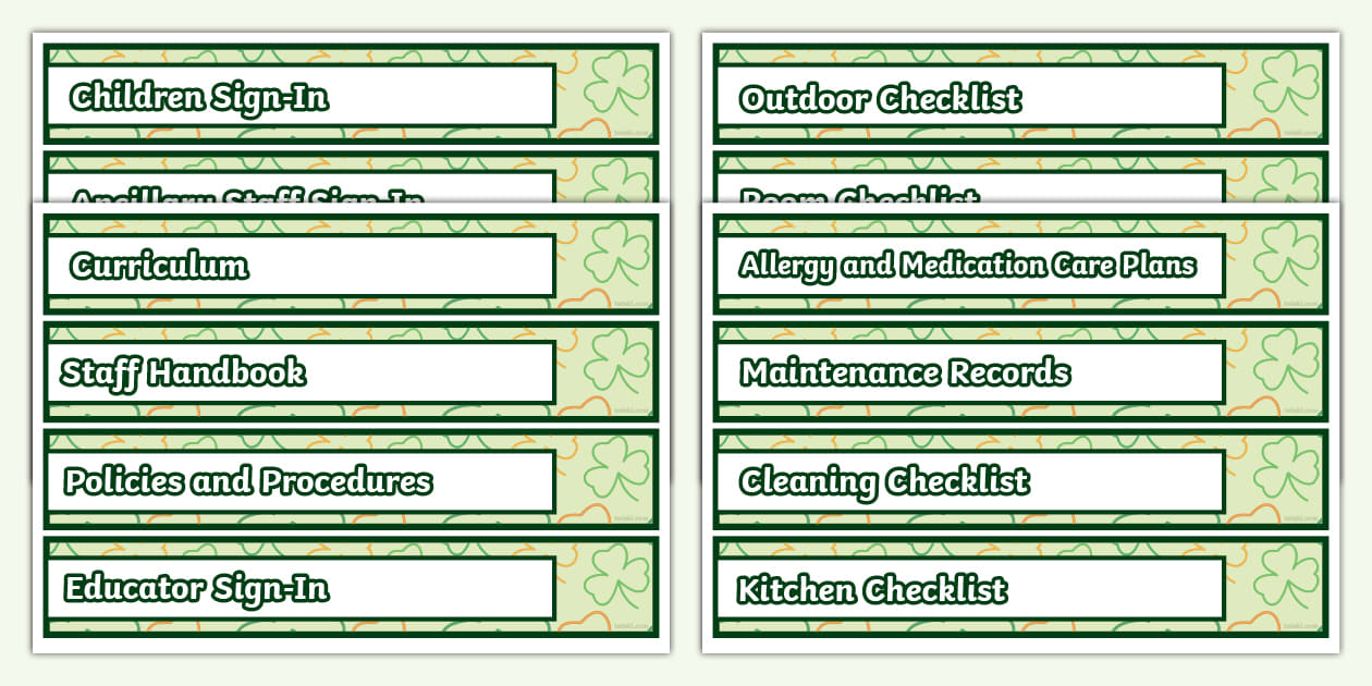 Compliance Spine Labels - Ireland (teacher made) - Twinkl