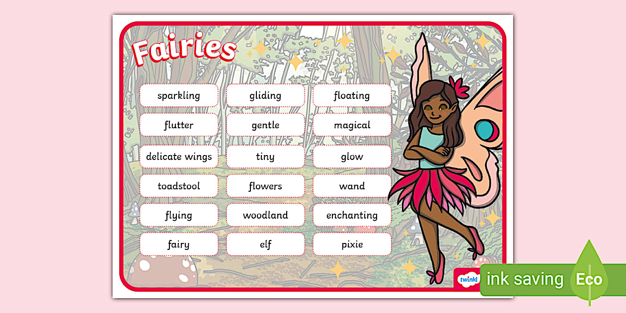 Fairies Word Mat (Teacher-Made) - Twinkl