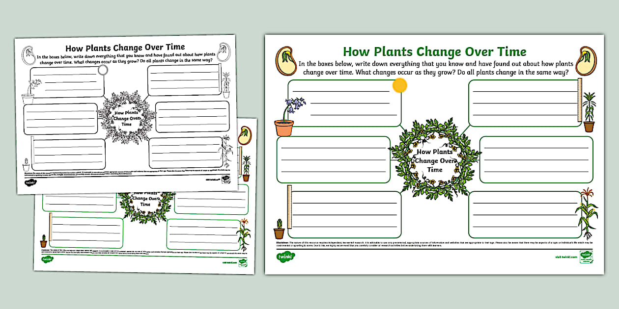 How Plants Change Over Time Mind Map - Twinkl