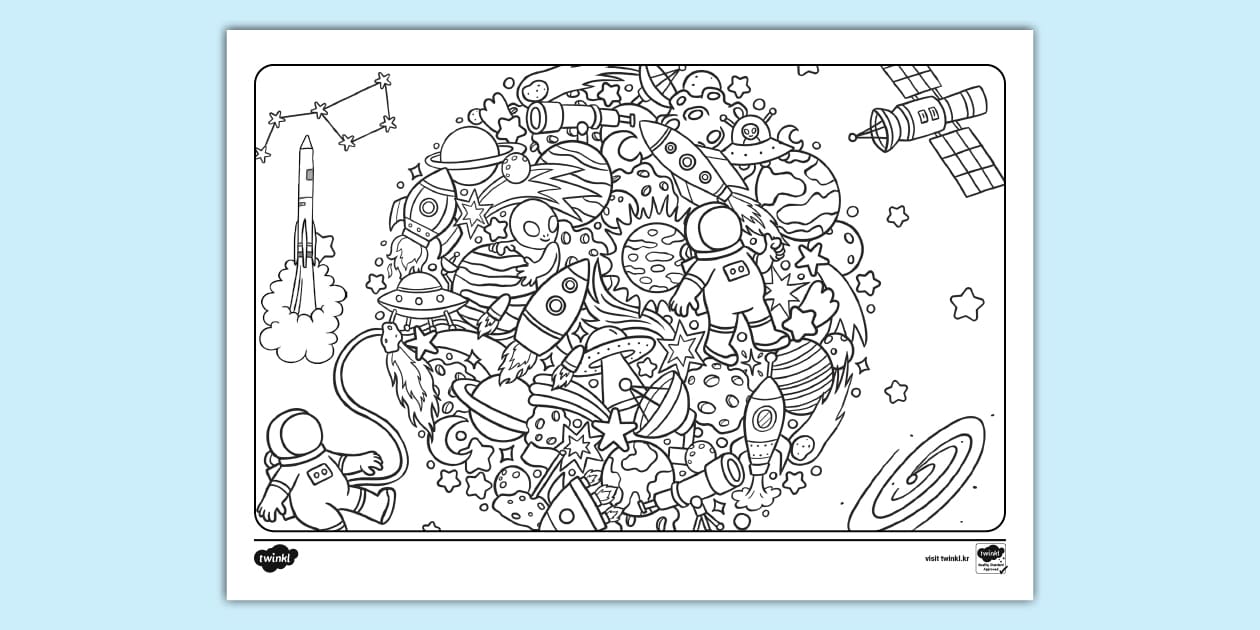 * NEW * 우주 색칠놀이 | Space Coloring Sheet - Twinkl