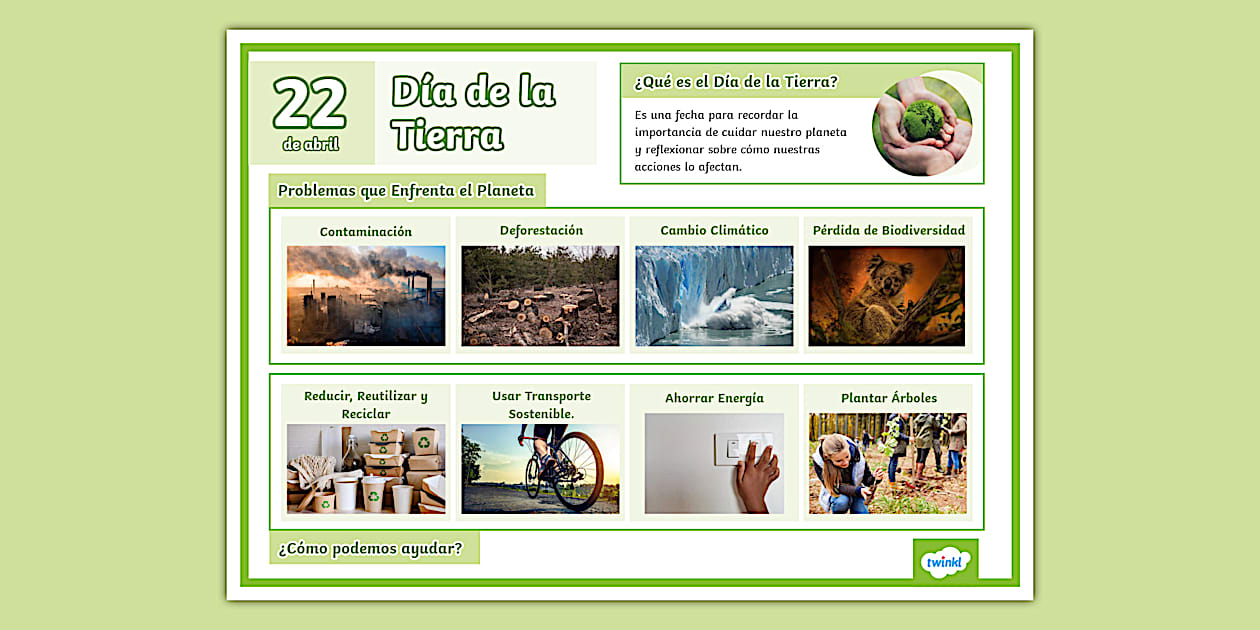 Lámina del Día de la Tierra | Recursos Educativos Twinkl