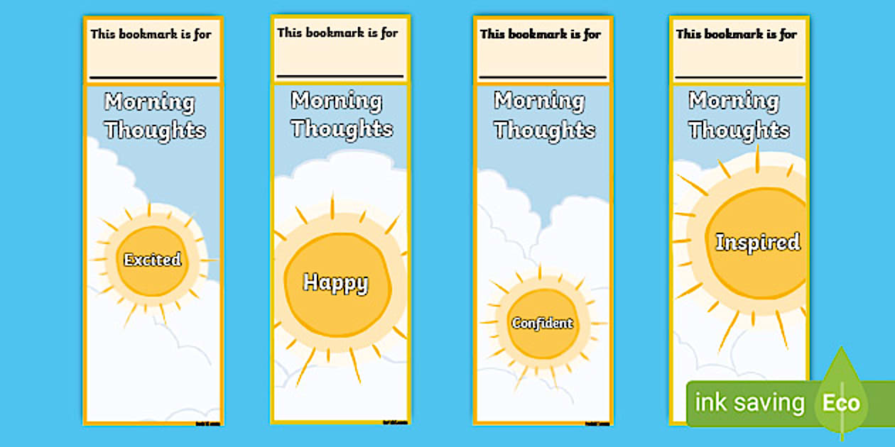 Sunshine Thoughts Bookmarks | Themed Bookmarks | Twinkl