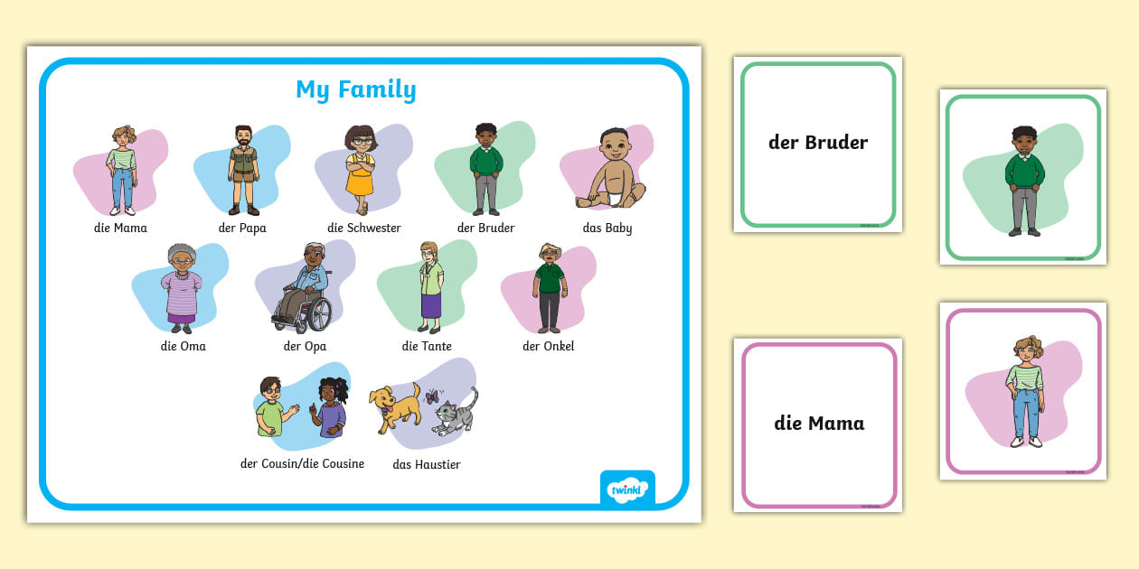 My Family - German Matching Cards (teacher made) - Twinkl