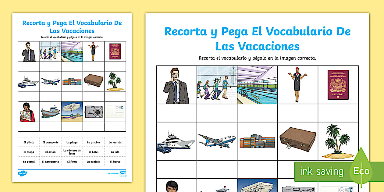 Holiday Travel Topic Labelling Cut and Stick Worksheet / Worksheet ...