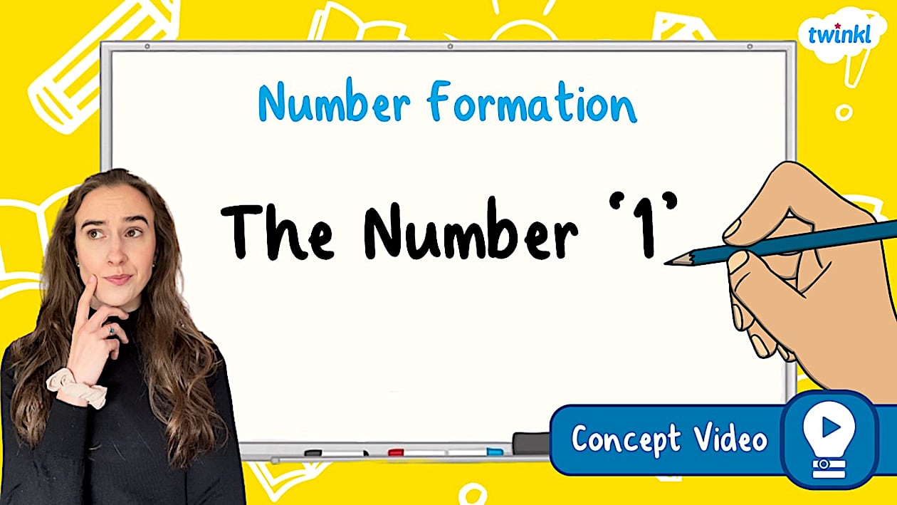 The Number '1' (One) | Number Formation Handwriting Concept Video