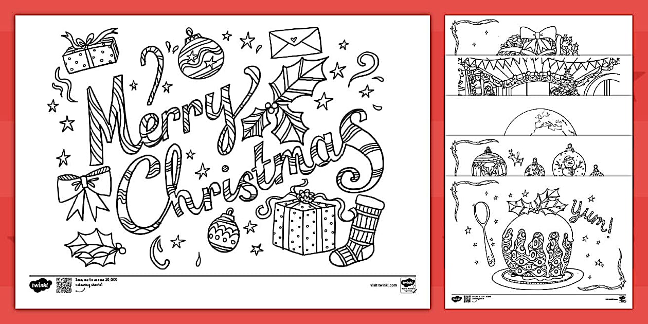 Christmas Placemats to Colour | Mindfulness Colouring