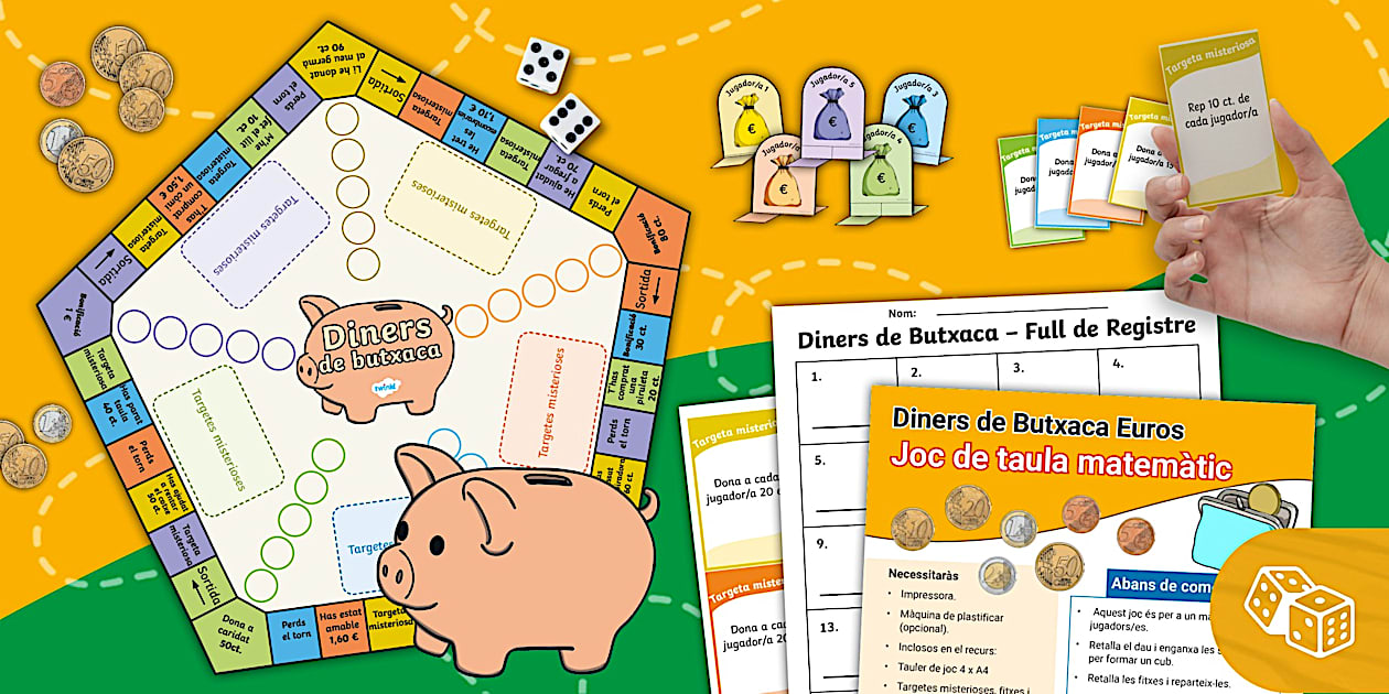Joc de taula: Diners de butxaca - Català (teacher made)