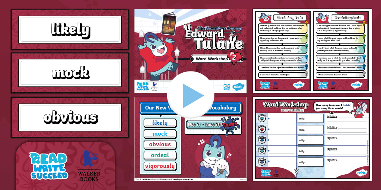 FREE! - The Miraculous Journey of Edward Tulane Word Workshop 2 [LKS2]